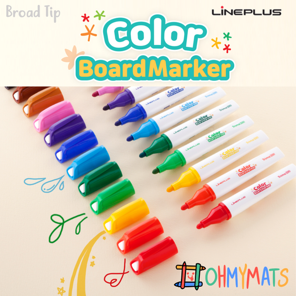 LinePlus Broad Tip Markers Set of 12 Colours | #ohmymats